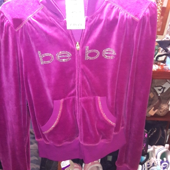 bebe | Tops | Bebe Y2k Velour Track Suit Jacket Top | Poshmark
